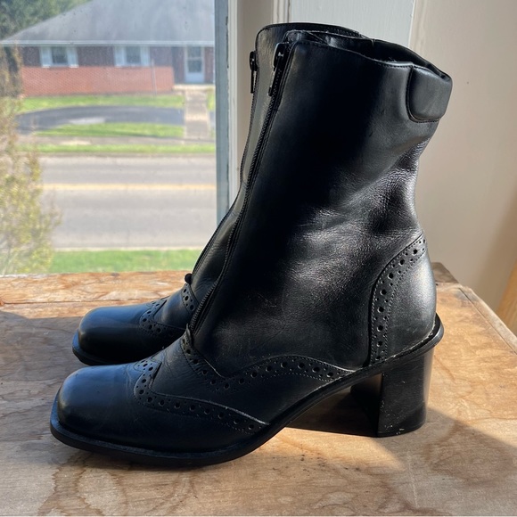 PAZZO | Shoes | Vintage 9s Pazzo Leather Calias Heeled Zip Boots | Poshmark